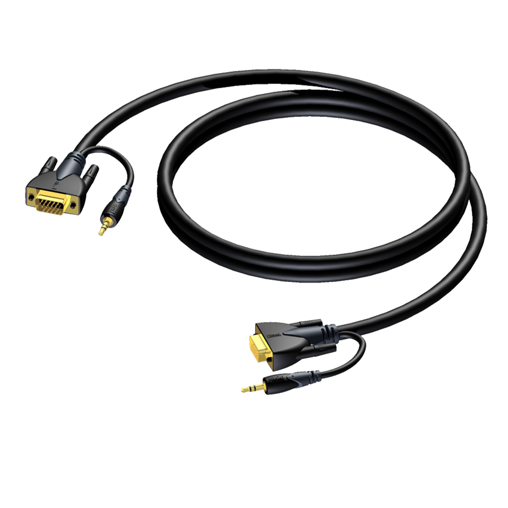 VGA Video + Minijack Stereo Audio Cable | PROCAB Cables Australia ...